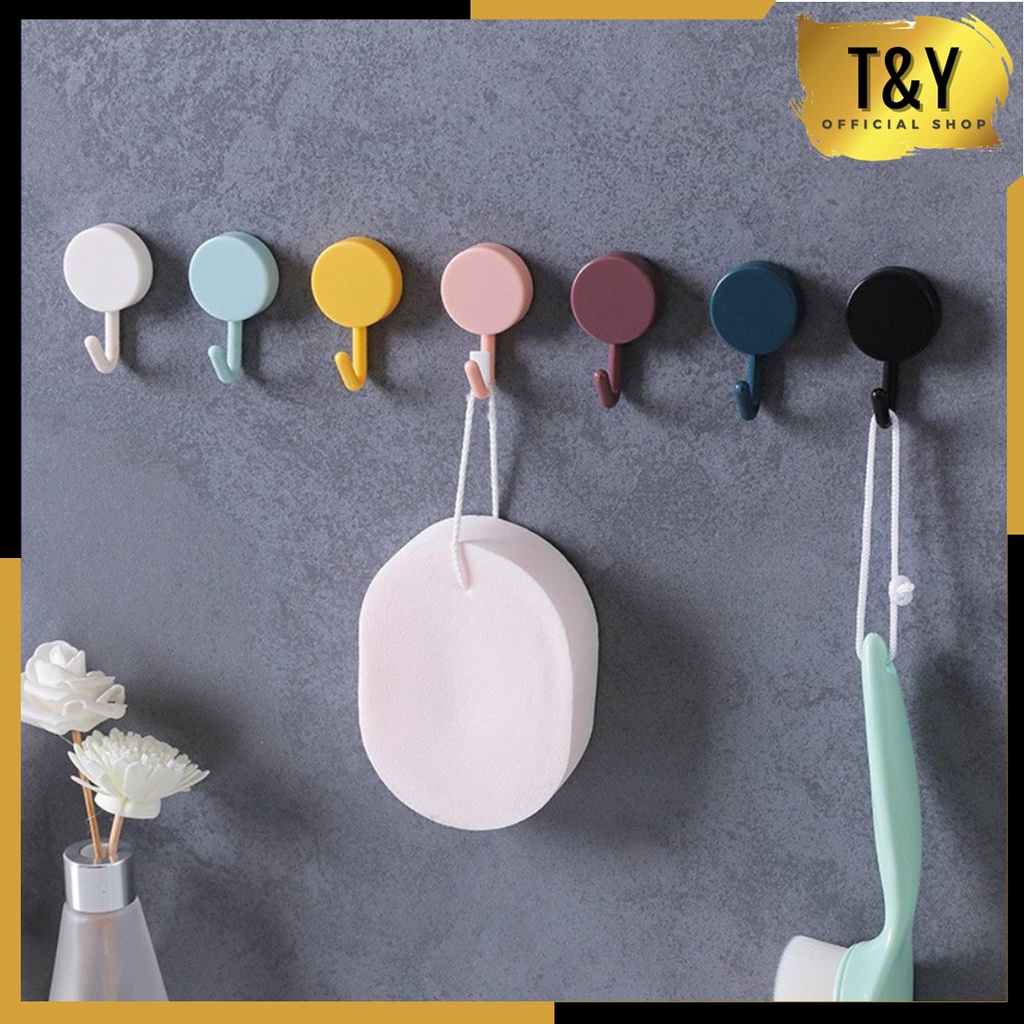 Jual T&Y Gantungan Hook Bulat Polos Tempel Tembok Wall 1Pcs Hook Stiker ...