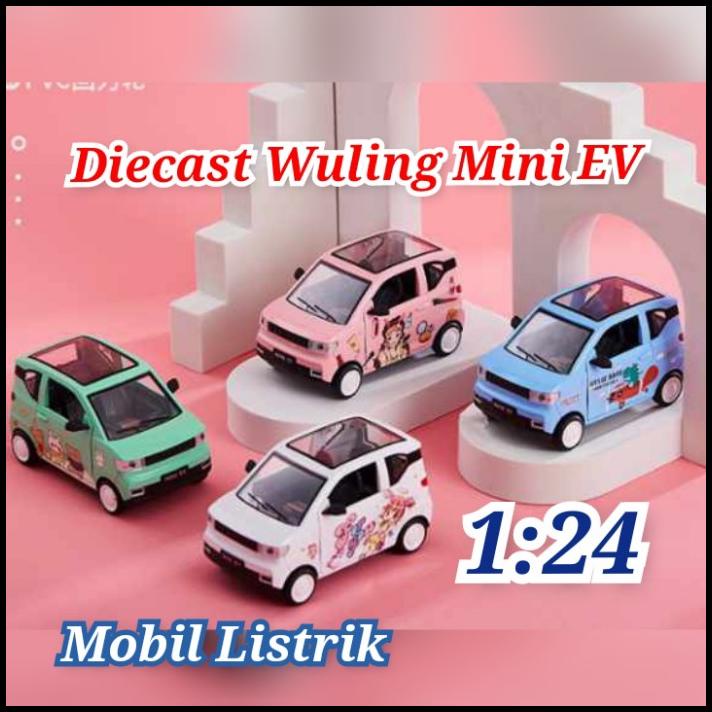Jual Diecast Miniatur Wuling Mini Ev 1:24 Panjang 12 Cm Body Besi Alloy ...