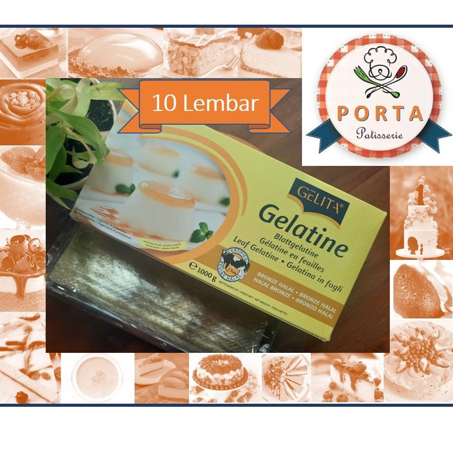 Jual Potongan spesial Gelatin Halal Gelita (10 Lembar) utk Panna Cotta ...