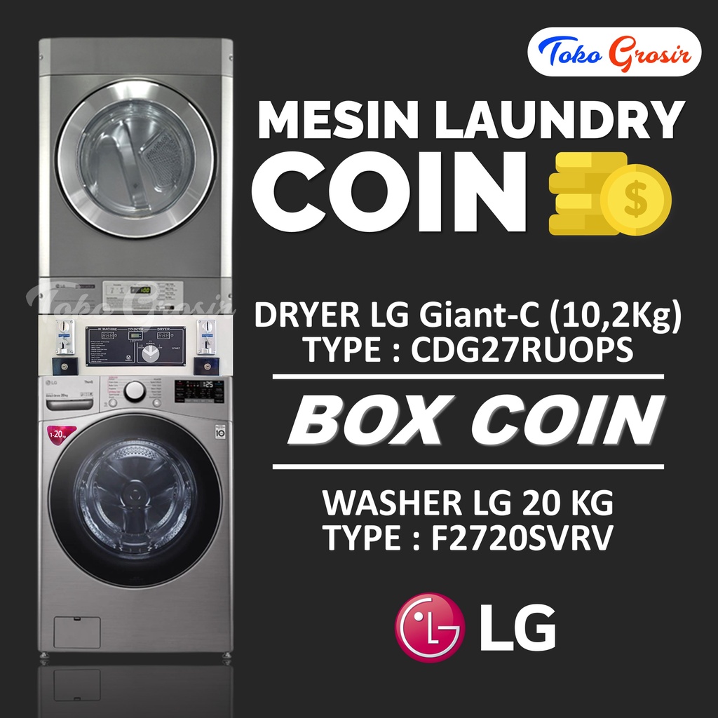 Jual MESIN LAUNDRY STACKED WASHER LG 20 KG + DRYER LG GIANT C | Shopee Indonesia