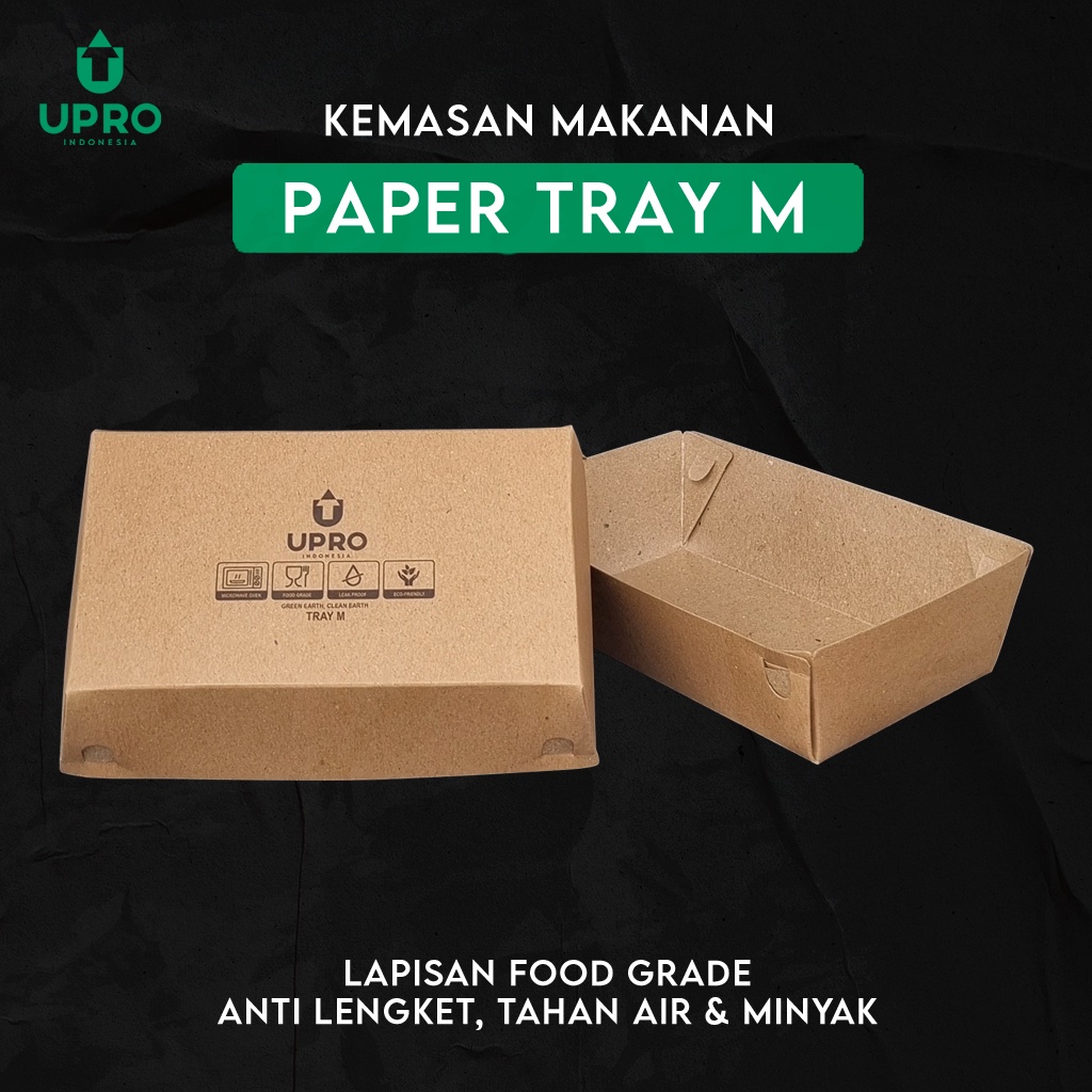 Jual Paper Tray M Cokelat Laminasi Tebal 290 gsm Kraft Tray Food Tray ...