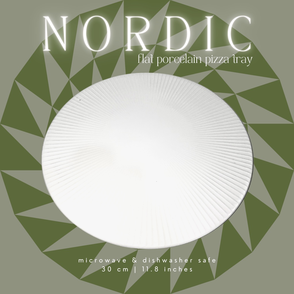 Jual NORDIC Porcelain Flat Pizza Tray | Piring Keramik Besar | Shopee ...