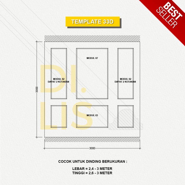 Jual DILIS PROFIL LIS WALLMOULDING / LEBAR DINDING 2.5 - 3 METER (33D ...