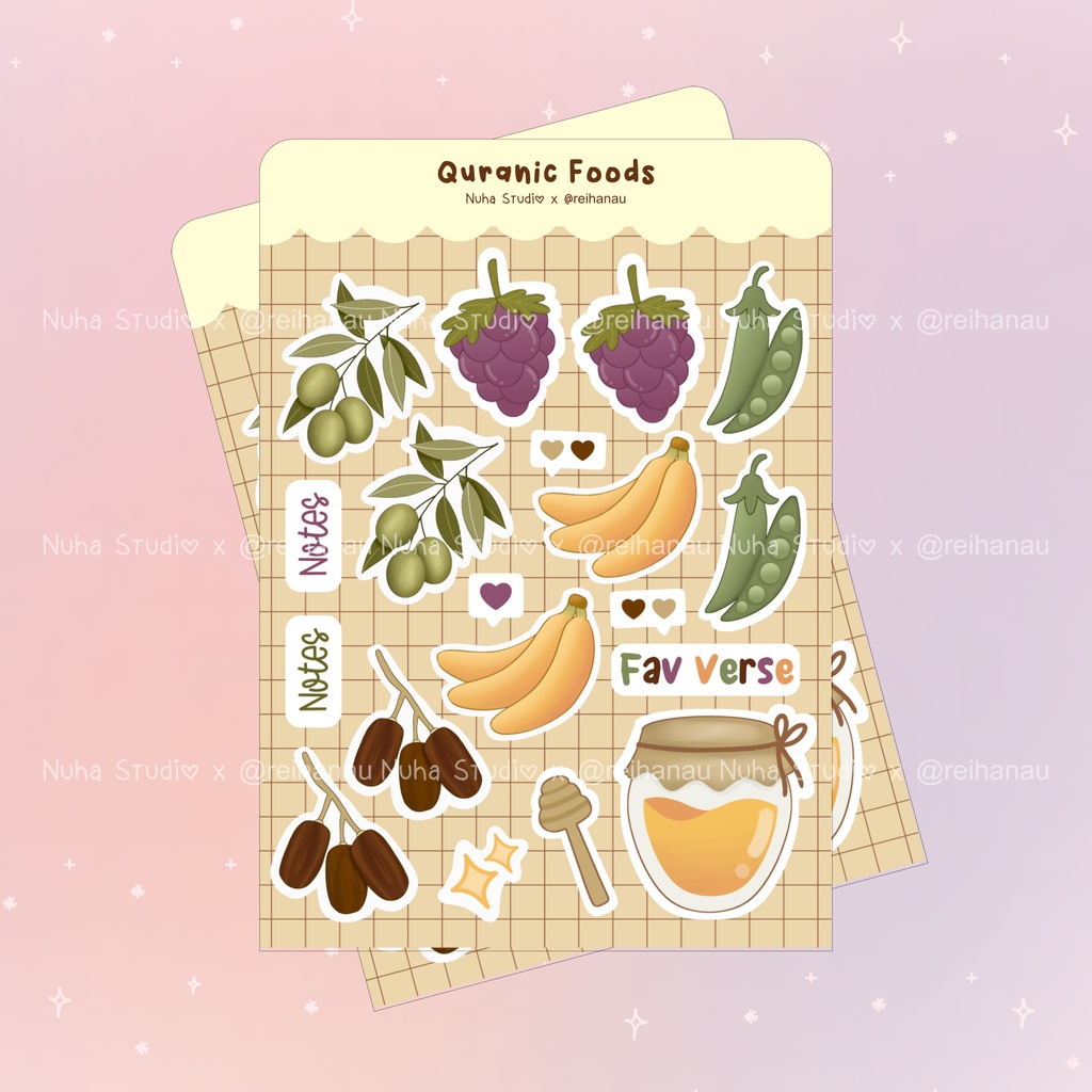Jual Sticker by reihanau | Quranic Foods zaitun kurma anggur pisang ...