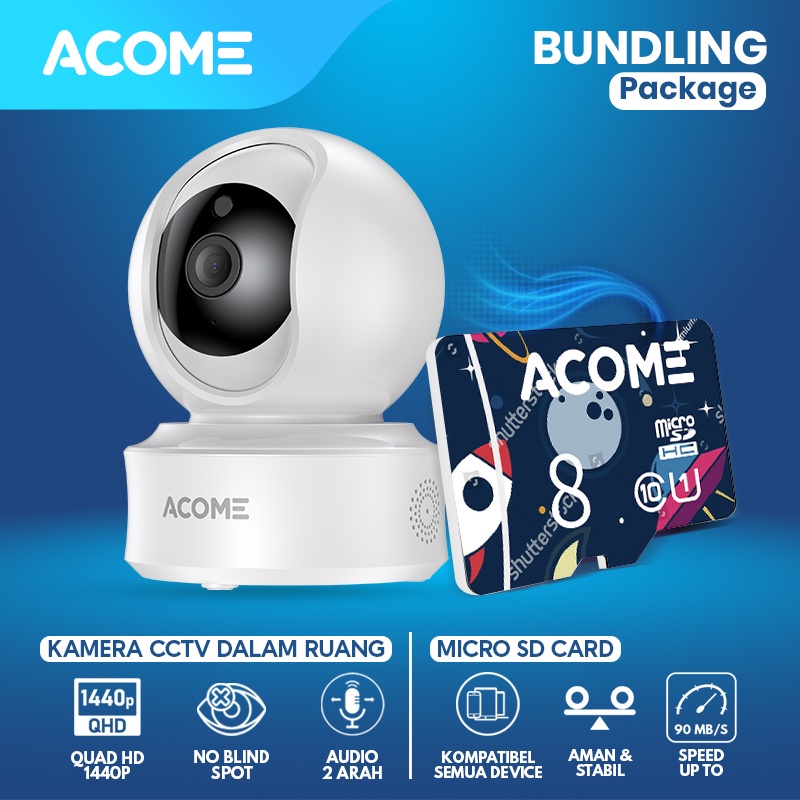 Jual ACOME Smart Camera CCTV APC03 WiFi Camera Audio FULL HD 1440P 4MP Kamera No Blind Spot 2 ...