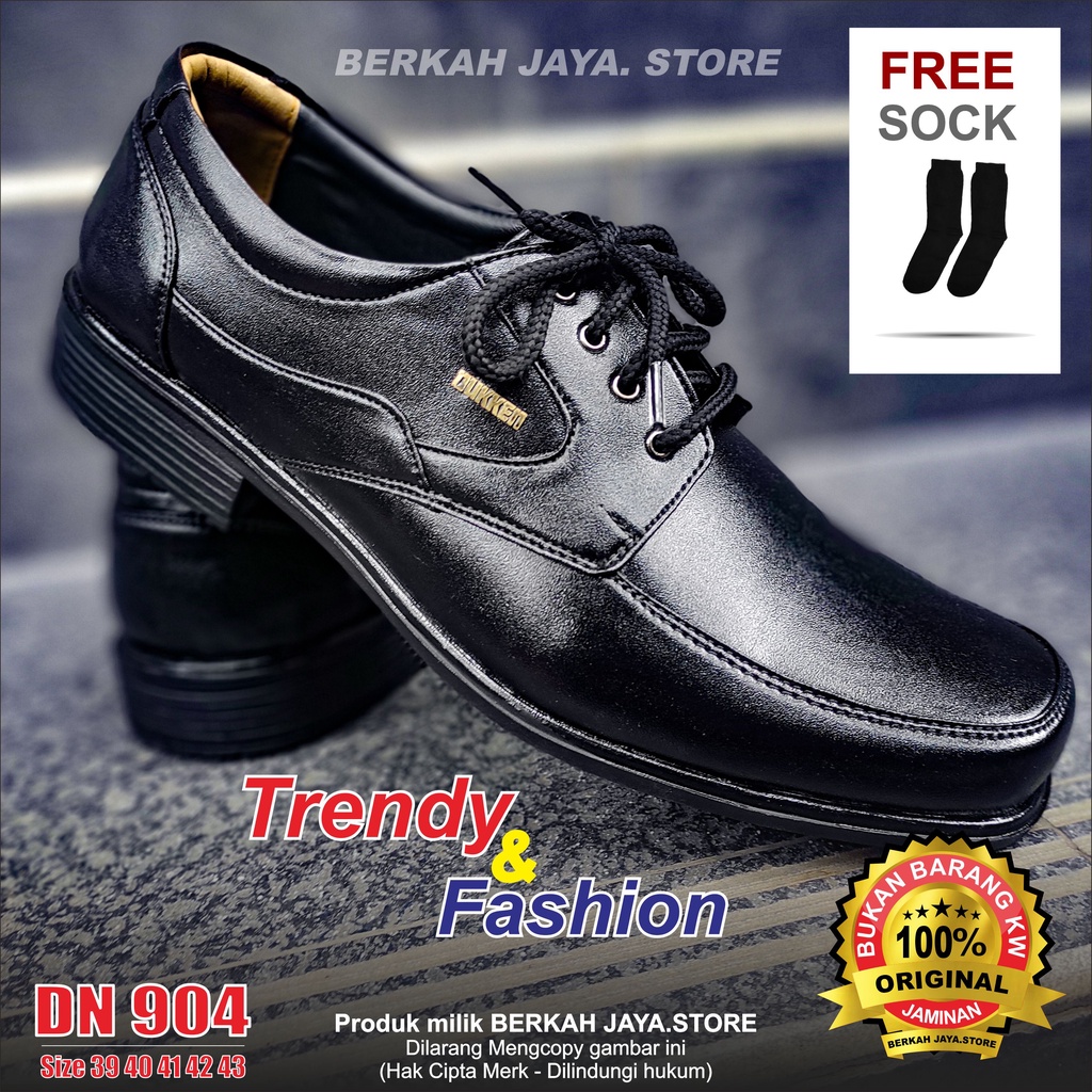 Jual Sepatu Pantofel Pria Hitam (Merk Dukken) Formal dan Casual Terbaru Original Cocok Untuk ...