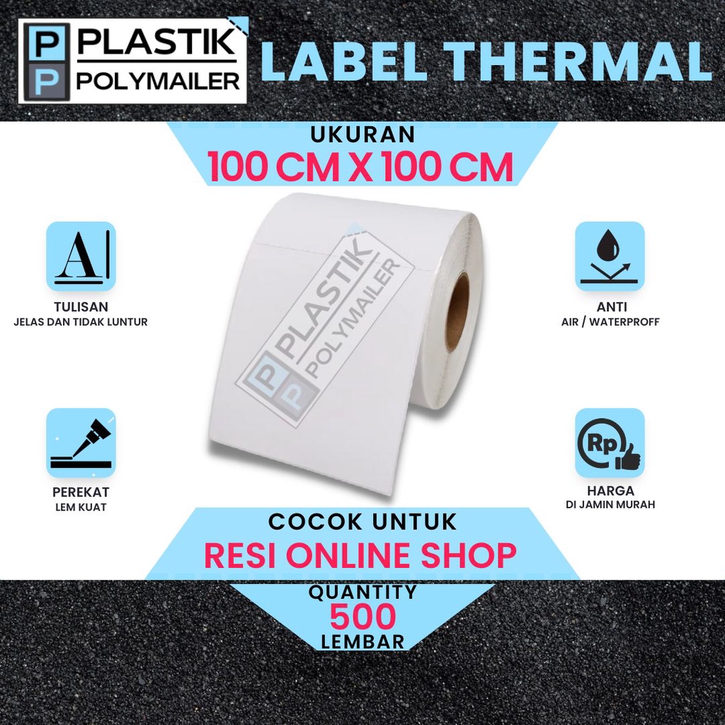 Jual Label Thermal Label Pengiriman Stiker Barcode 100x100 isi 500 ...