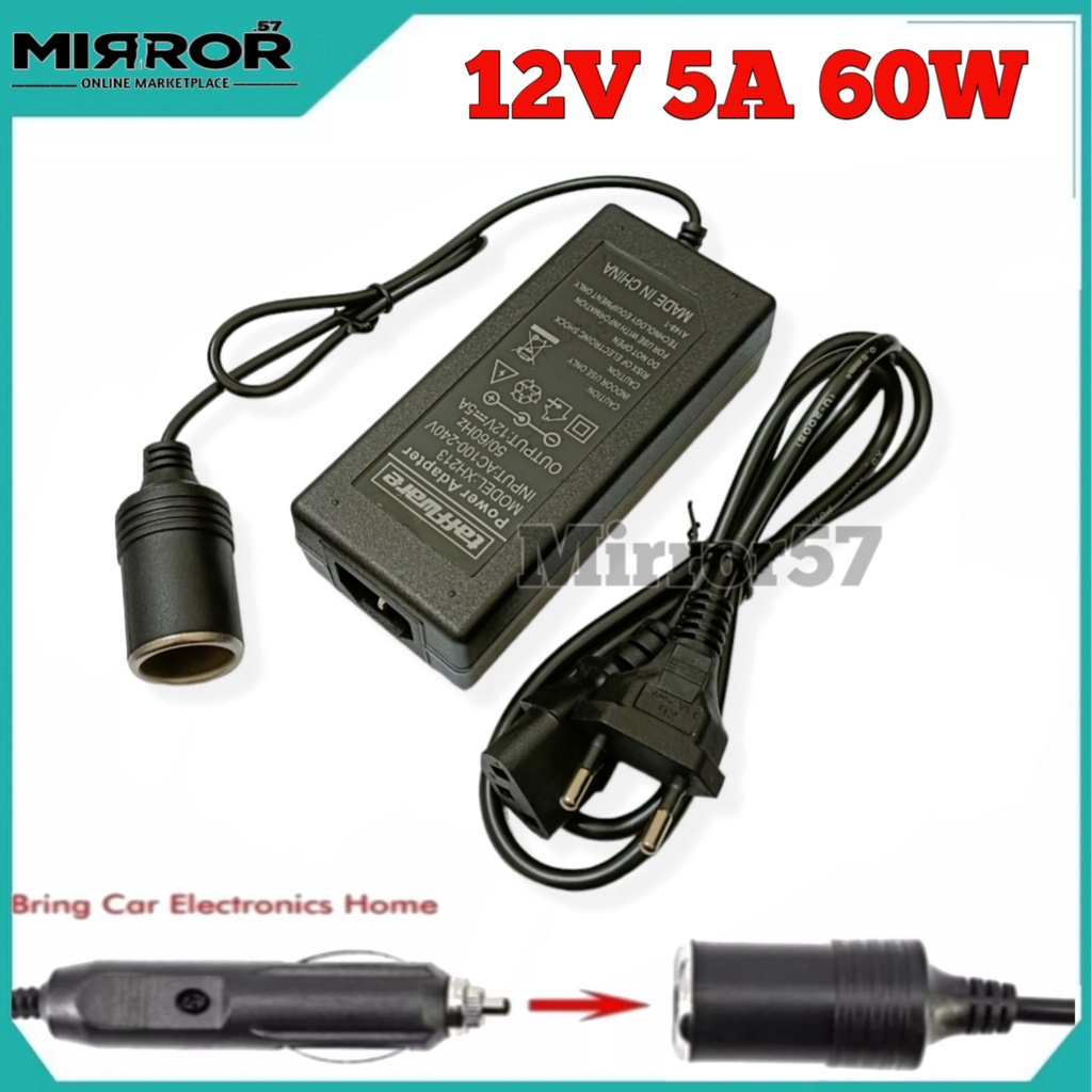 Jual Converter Adapter Colokan Mobil Vacum Cleaner AC/DC 220V AC To 12V ...