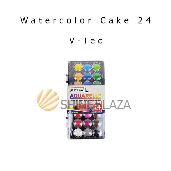Jual V-Tec Aquarelle Watercolor Cake 24 Color - Cat Air VTec 24 Warna ...