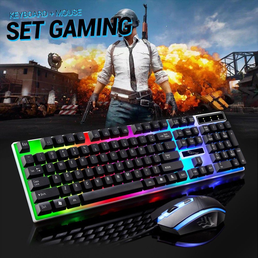 Jual Keyboard Dan Mouse Gaming PC Full Set LED RGB Waterproof Acetech ...