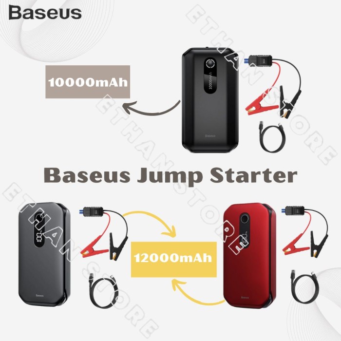Jual Baseus Car Jump Starter Battery Power Bank Portable 12V 12000Mah ...