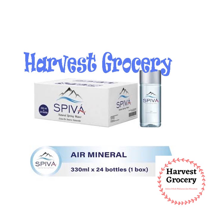 Jual Spiva Natural Spring Water / Air Mineral 330ml x 24 Botol (Gojek ...