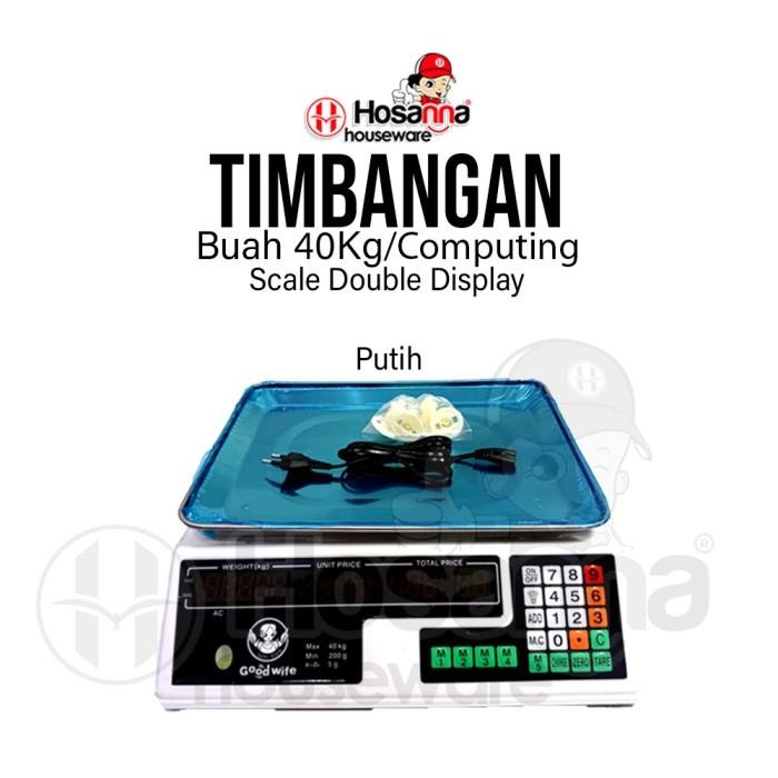 Jual TIMBANGAN BUAH 40 KG/ DIGITAL COMPUTING SCALE 40 KG DOUBLE DISPLAY | Shopee Indonesia