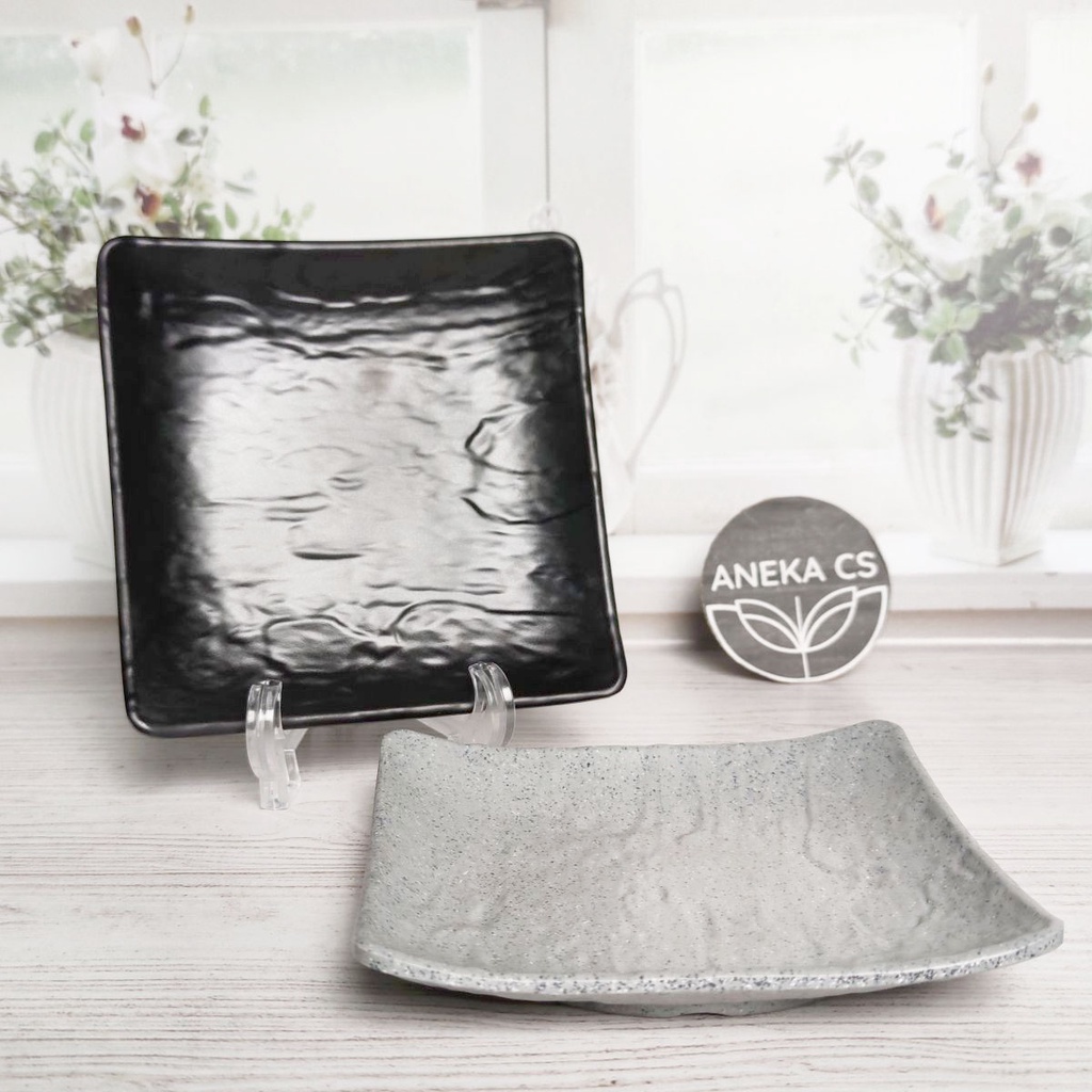 Jual Melamine Stone Piring Kotak 6 inch - Piring Kecil - Piring Persegi ...