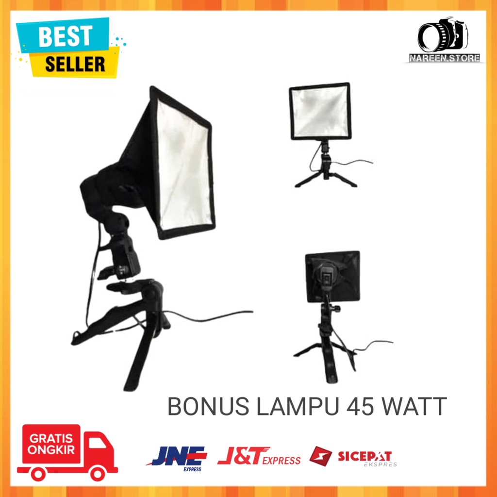 Jual SOFTBOX MINI + LAMPU STUDIO FOTO LAMPU KONTEN KREATOR LAMP ...