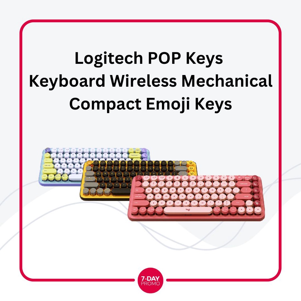 Jual Logitech POP Keys Keyboard Wireless Mechanical Compact Emoji Keys ...
