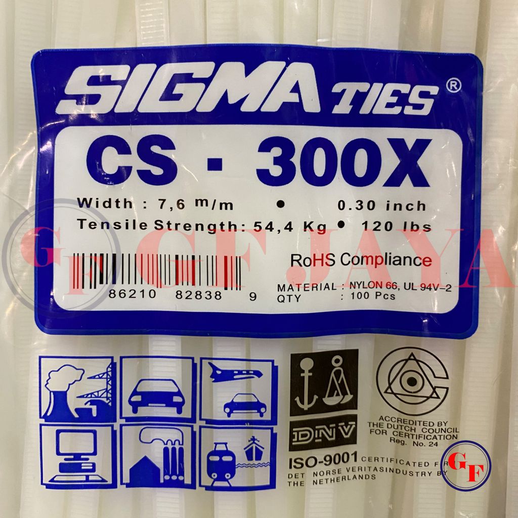 Jual Kabel Ties Sigma CS-300X 30cm x 7.6mm Putih / CS300X CV300 CV 300 ...