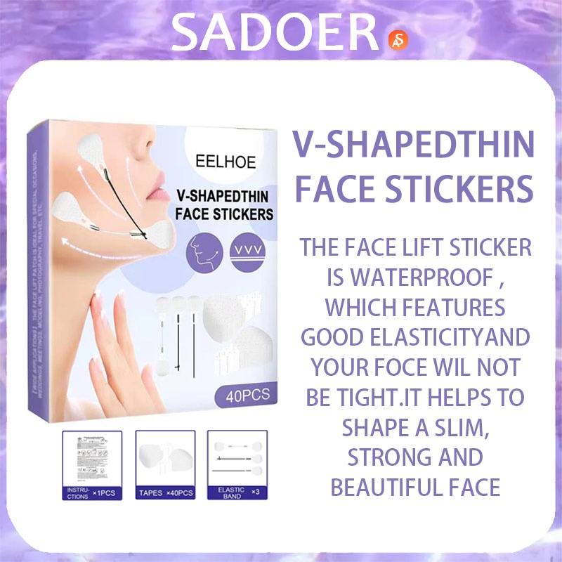Jual SADPOER EELHOE Facial Invisible Lifting Sticker Mengecilkan otot ...