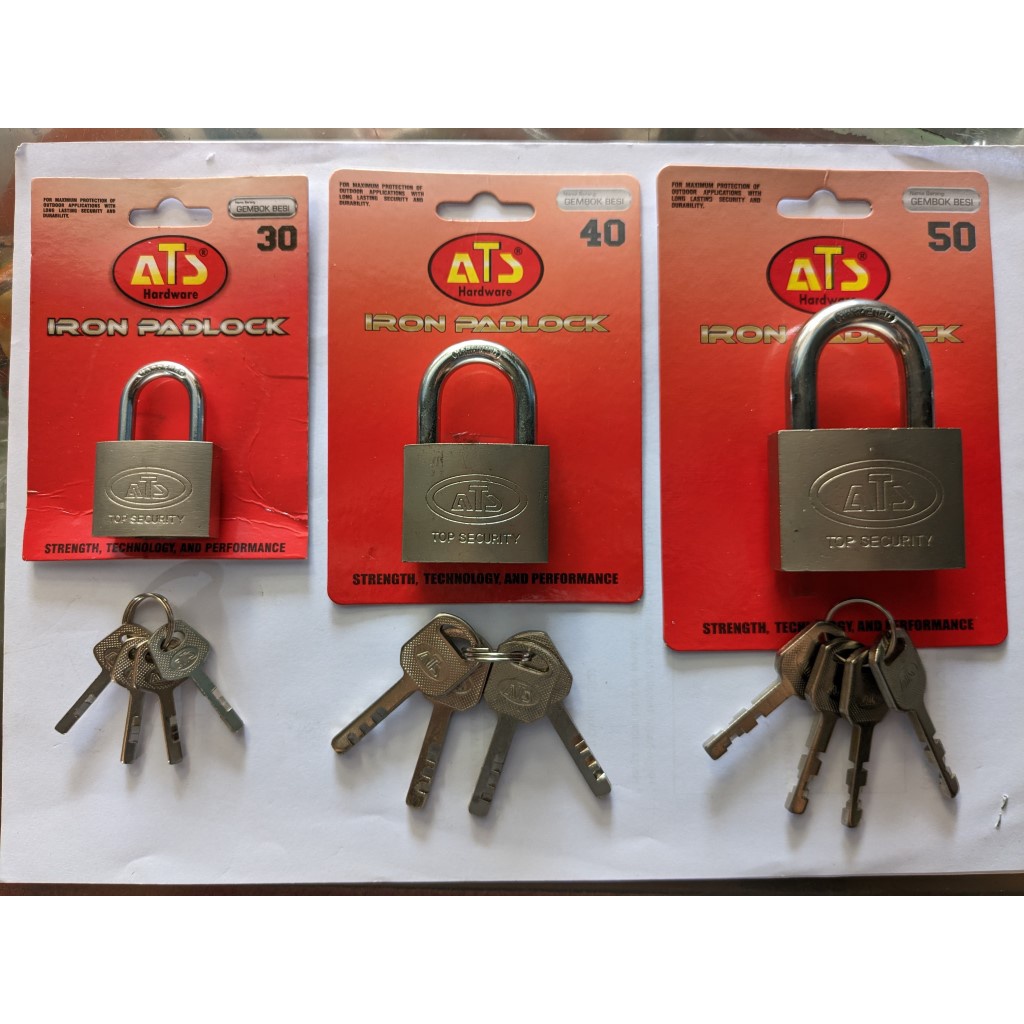 Jual Gembok ATS 30 40 50 60 (Pendek) & 40 50 60 (Panjang) | Shopee ...