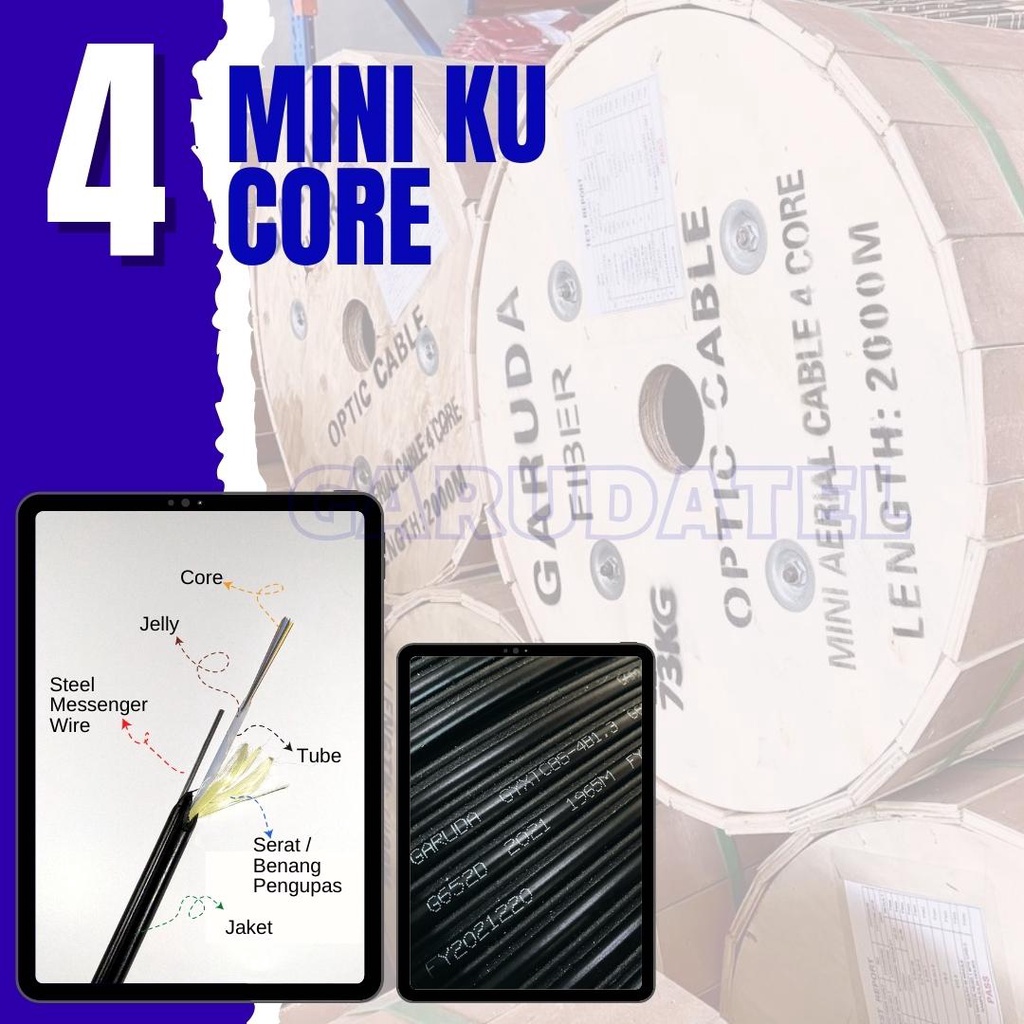 Jual Kabel Udara MINI Fig - 8 (4 Core Mini) 2.000m Garuda Fiber ...