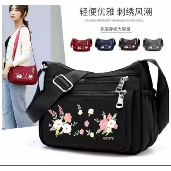 Jual Tas Selempang Bunga Wanita Terbaru - Sling Bag Motif Flower ...
