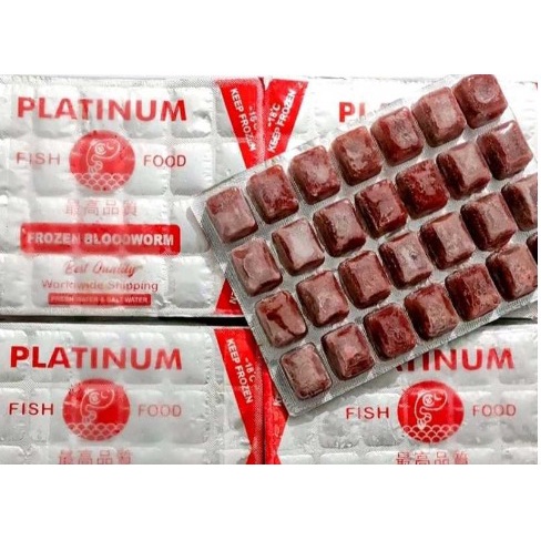 Jual Cacing Beku bloodworm Padat Murah Makanan Ikan louhan discus 100gr ...