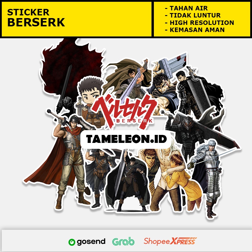 Jual Sticker Anime Berserk,Guts,Casca,Griffith,Handphone Sticker Laptop ...