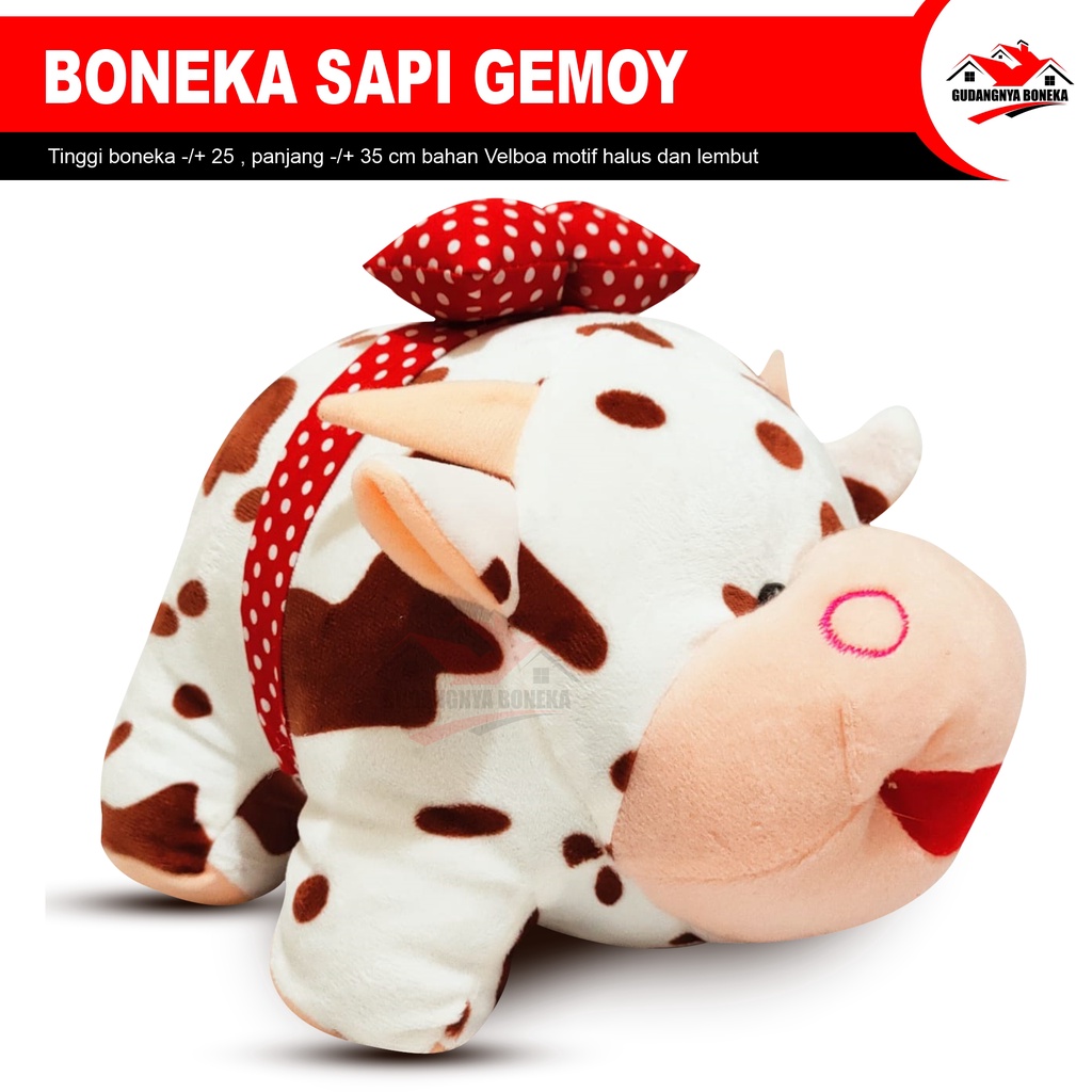 Jual BONEKA SAPI BESAR LUCU DAN GEMOY UKURAN L PANJANG 35 CM | Shopee ...