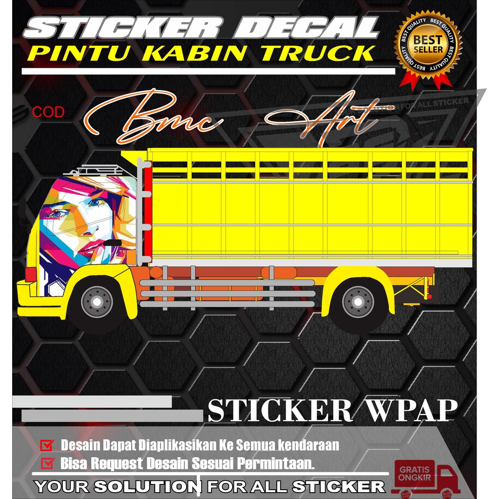Jual DECAL STICKER PINTU KABIN TRUCK CANTER/STIKER VARIASI PINTU KABIN ...