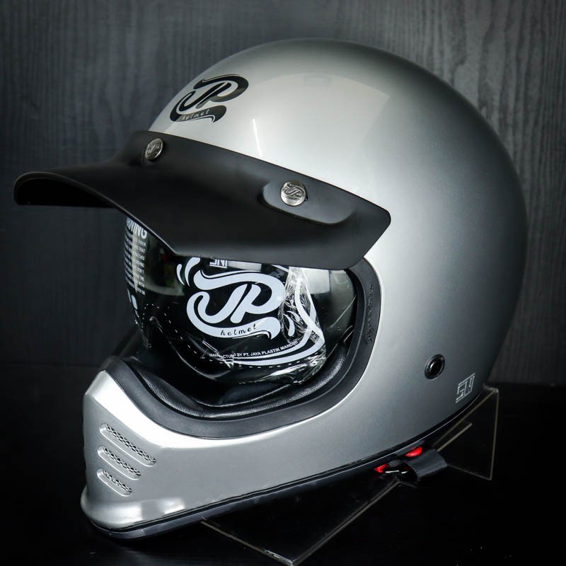 Jual HELM JPX JP SIGNATURE SOLID SILVER GLOSSY - RETRO CLASSIC | Shopee ...