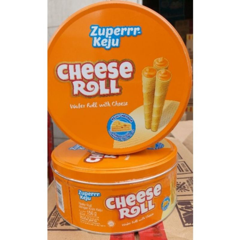 Jual ZUPERRR KEJU / ZUPER KEJU CHEESE ROLL KALENG 156gr Murah! | Shopee ...