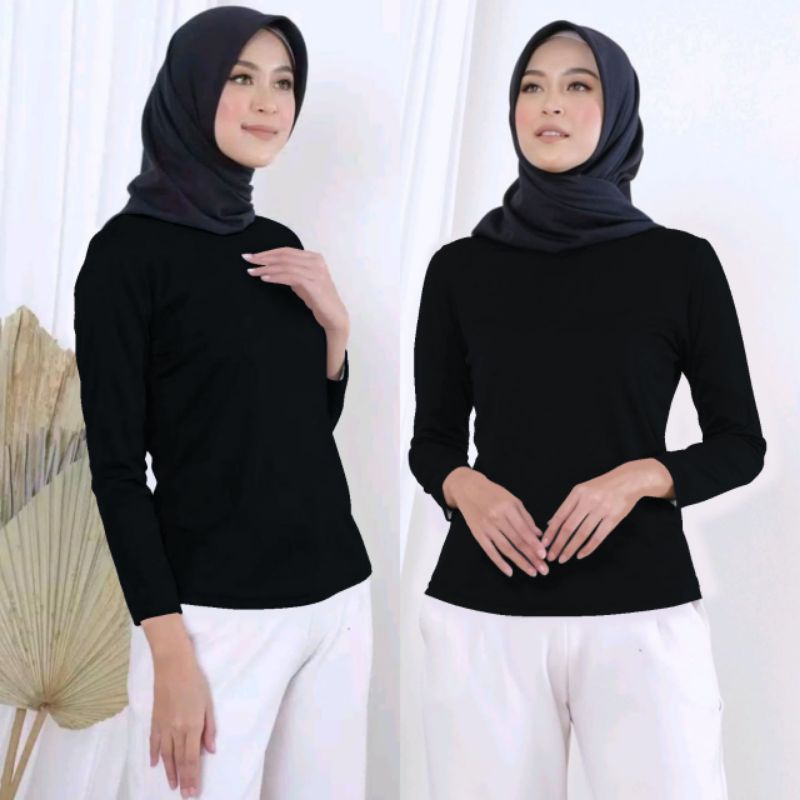Jual Manset Baju Wanita Tangan Panjang Polos Bahan Spansek dengan ...