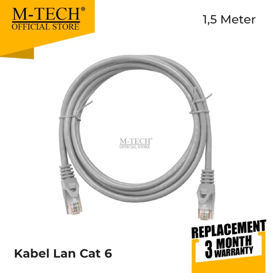 Jual M-Tech Kabel LAN CAT 6 Cable UTP 1.5m / 3m / 5m / 10m / 15m / 50m ...
