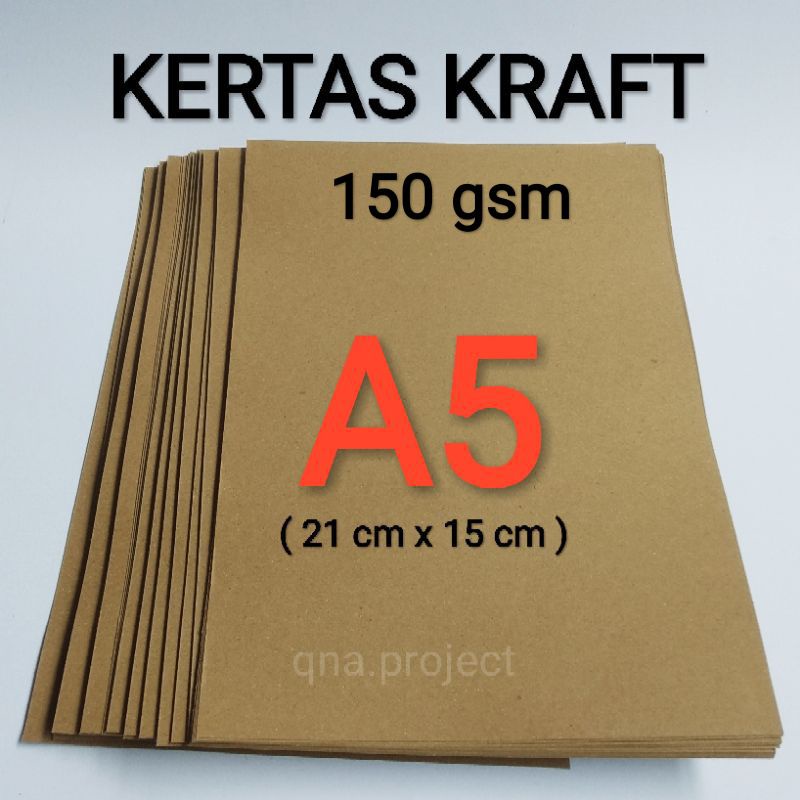 Jual KERTAS KRAFT A5 150 gsm | KETAS SAMSON A5 |KERTAS SAMSON 150 gsm | KERTAS COKLAT | BROWN ...