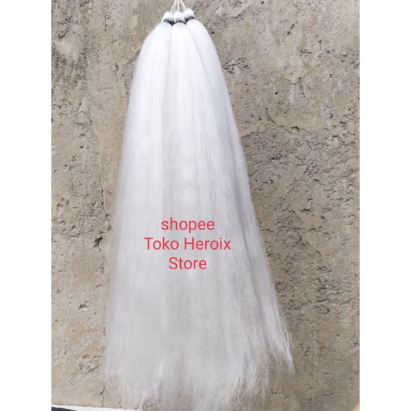 Jual Rambut cemara putih kertas/rambut sintetis warna putih kertas ...