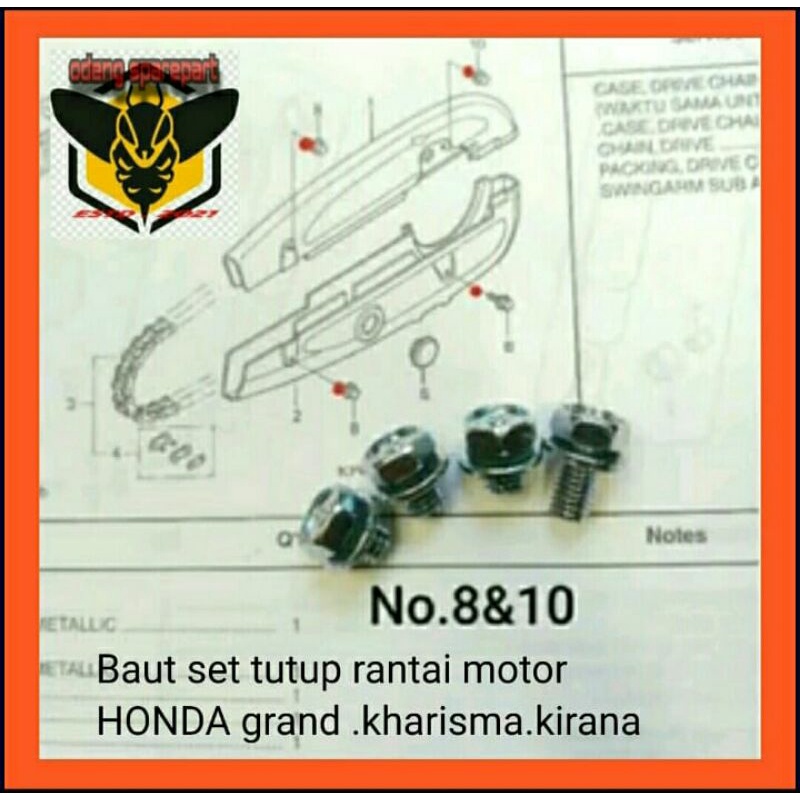 Jual Baut set tutup rantai motor honda kharisma. astrea grand.kirana ...