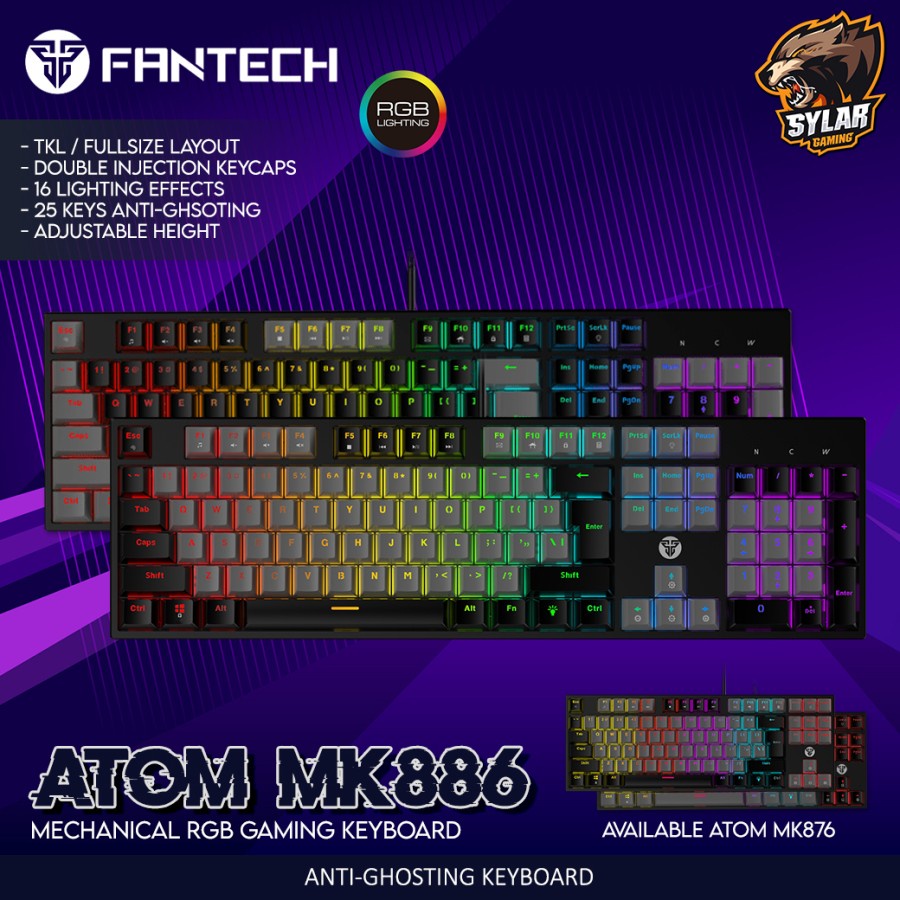 Jual Fantech ATOM MK886 Fullsize RGB Mechanical Gaming Keyboard ...