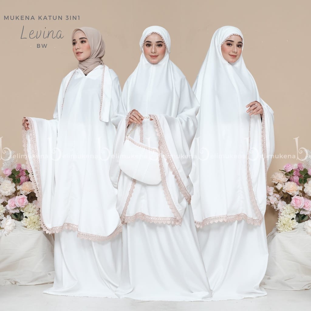 Jual Mukena putih Katun Dewasa 3in1 | Shopee Indonesia