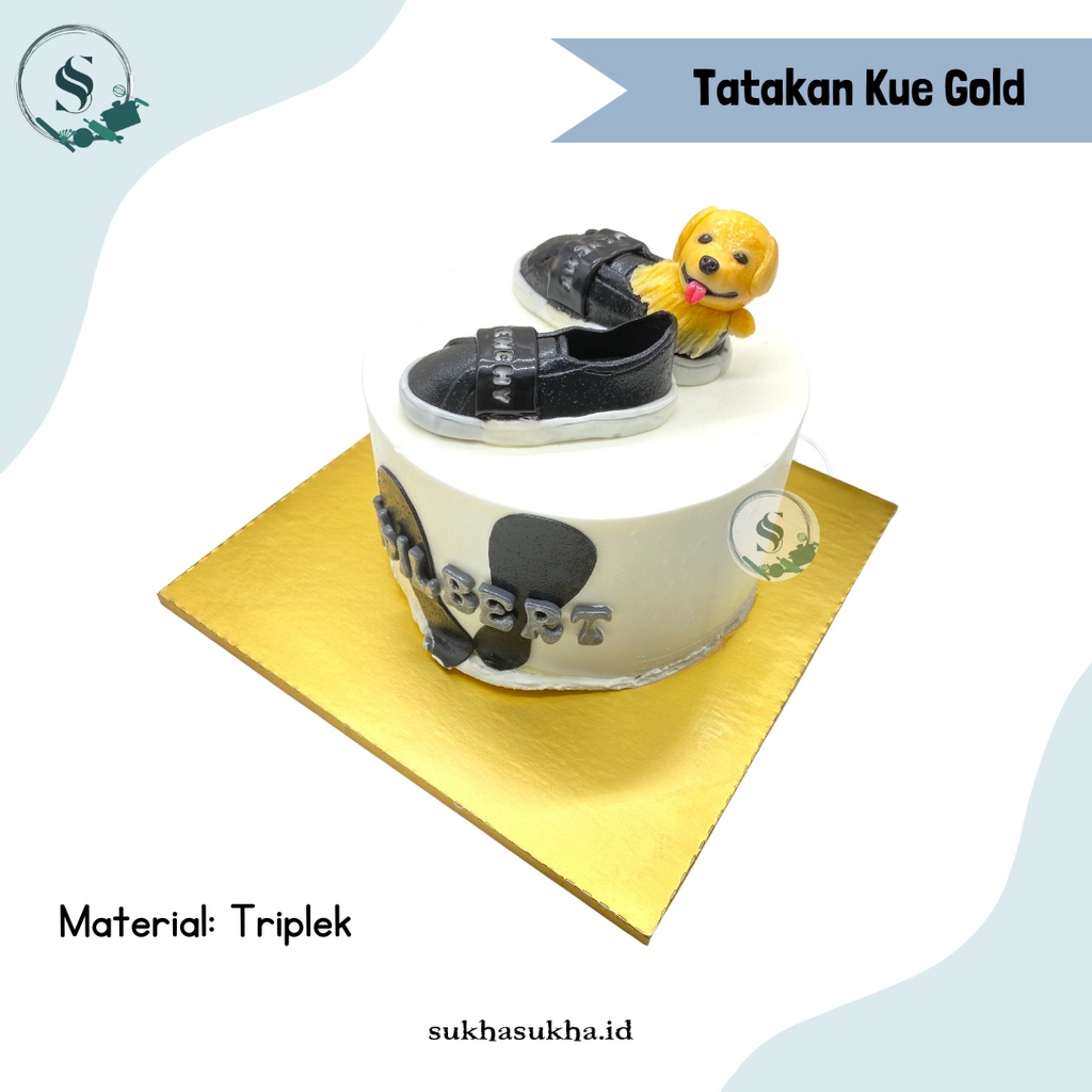 Jual Tatakan Kue Cake/Alas Kue/Cake Board Gold/Hard Cover Triplek Uk 8 ...