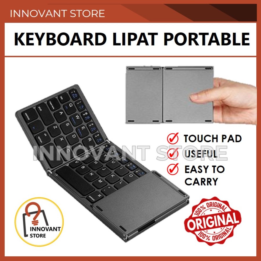 Jual Foldable Keyboard Lipat Bluetooth Wireless Portable Touchpad ...