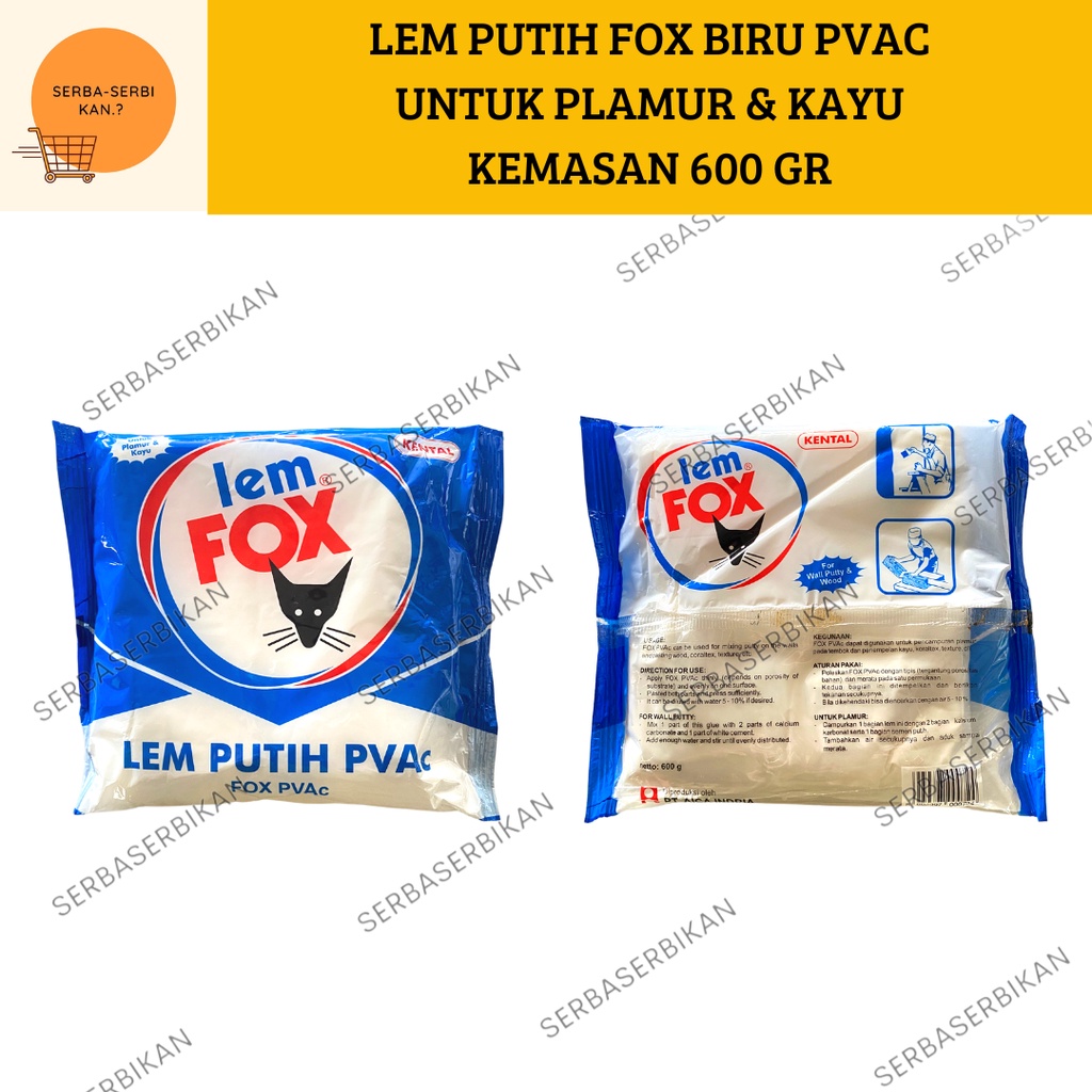 Jual LEM FOX PUTIH BIRU 600gr PVAC UNTUK PLAMUR & KAYU | Shopee Indonesia