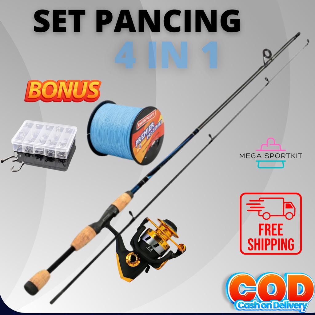 Jual Paket Mancing Kombo Hemat Joran 1.8m Reel EK3000 13BB Benang PE ...