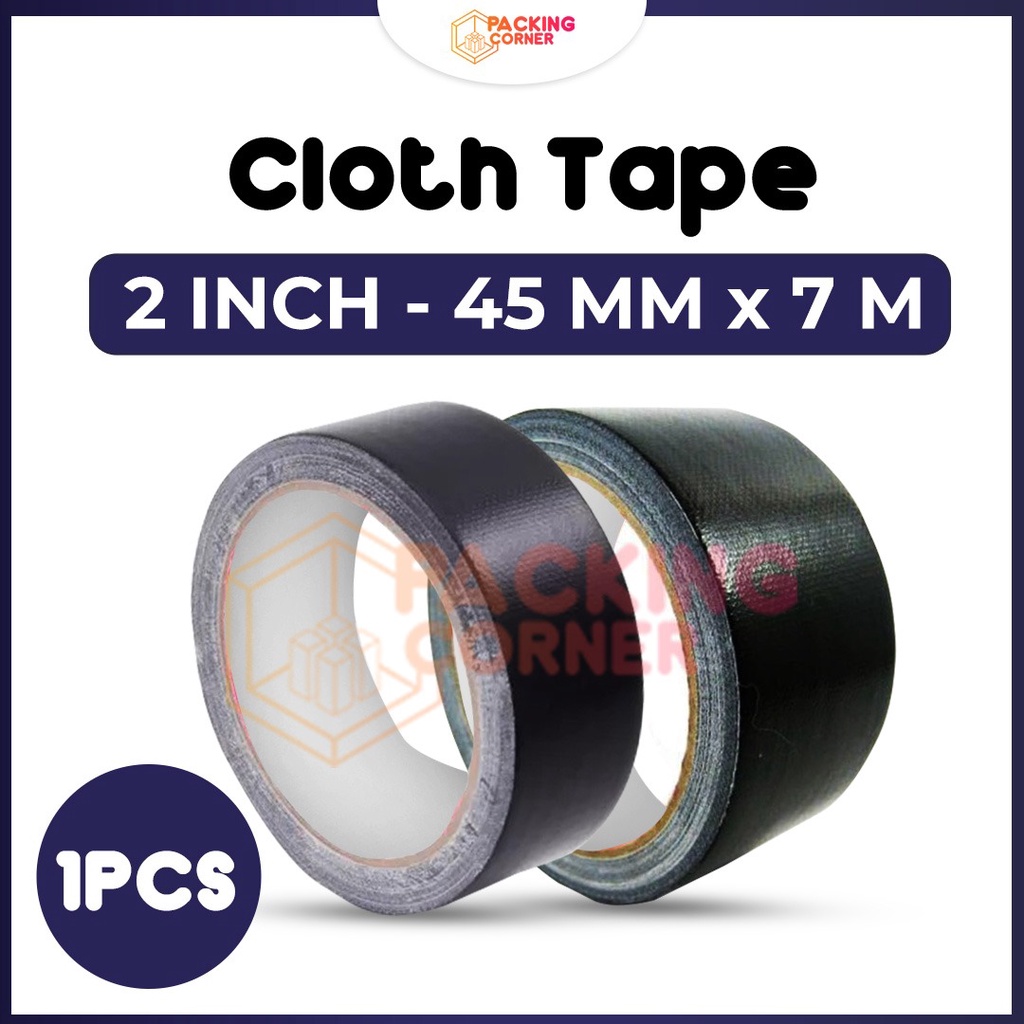 Jual Cloth Tape Lakban Isolasi Kain Linen Jilid Hitam 2 Inch 45mm 7 M ...