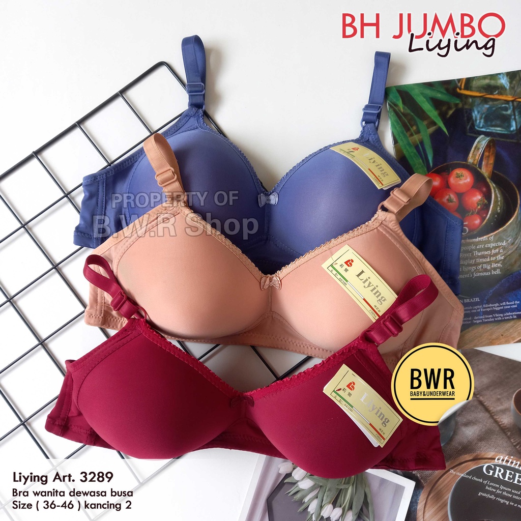 Jual BH Liying 3289 BUSA Jumbo / Bra Wanita Dewasa Tanpa Kawat Busa Sedang Big Size Kancing 2 ...
