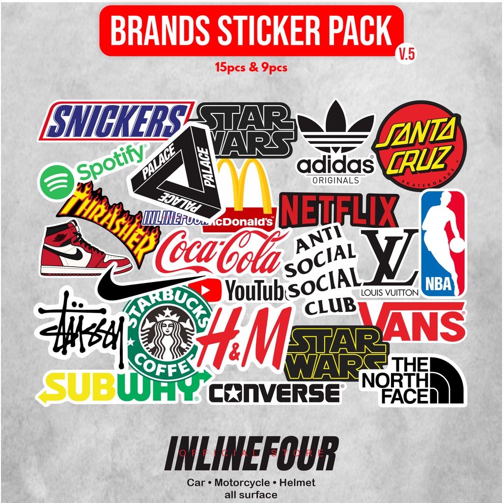 Jual Sticker Pack Logo Brands V5 Hype Brand Hypebeast Aesthetic ...