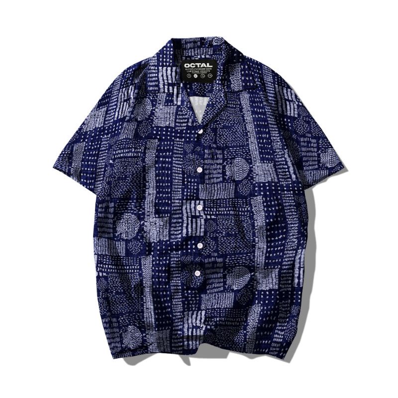 Jual OCTAL - Kemeja Motif Pattern Pantai Printing Kasual Pria - Wanita ...