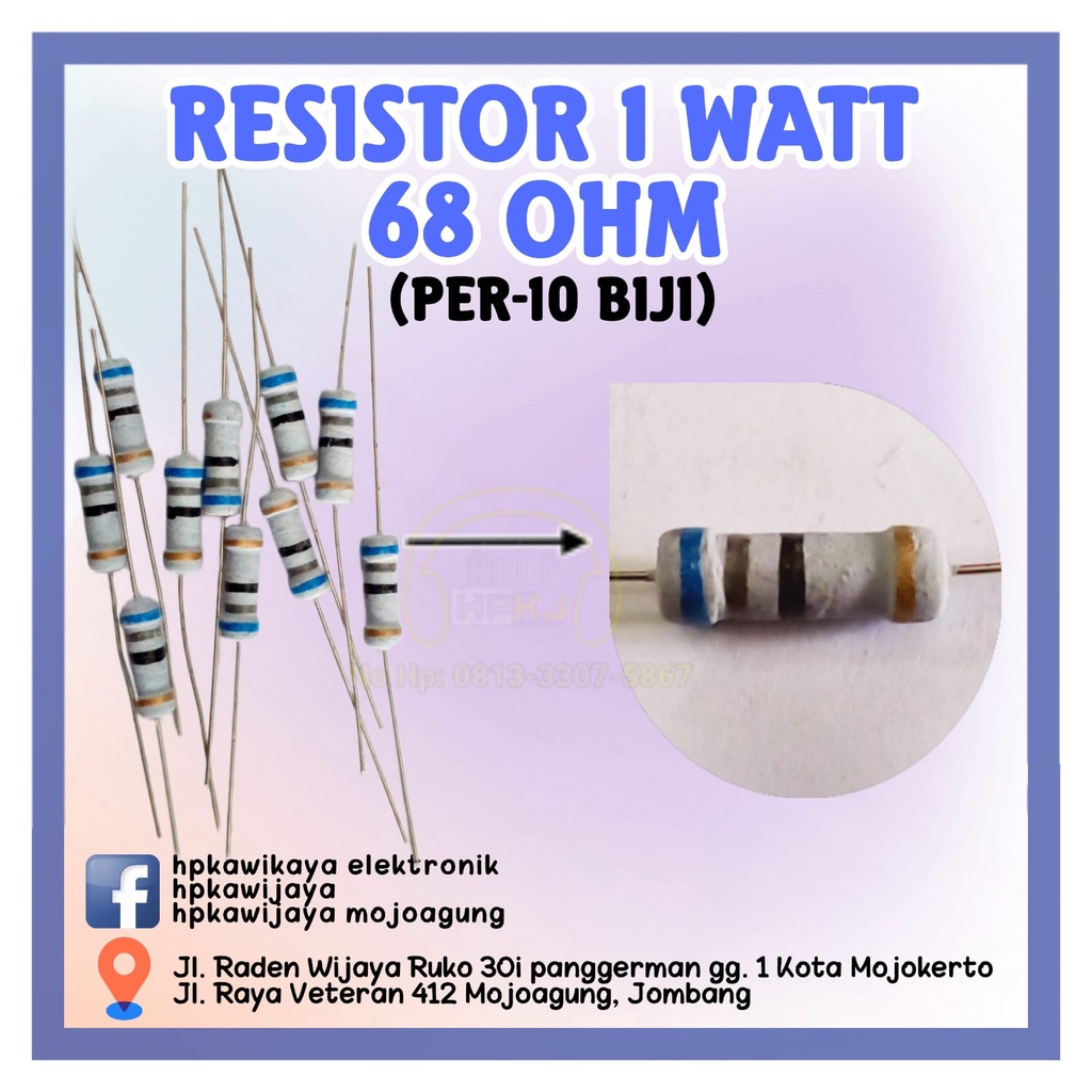 Jual ( 10PCS ) RESISTOR 1 WATT 68 OHM 1watt 68ohm R 1 watt 68 ohm ...