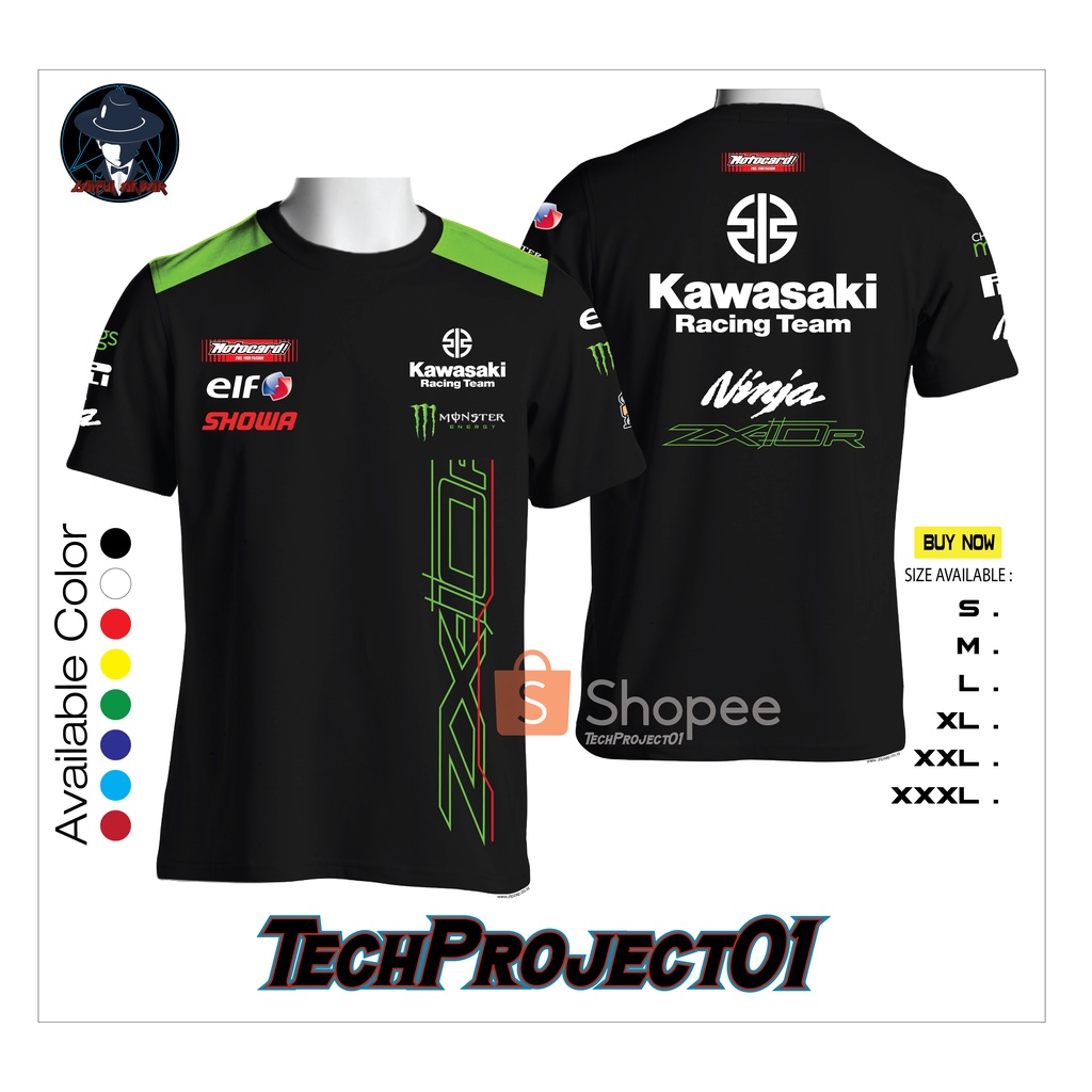 Jual T-shirt Kaos Official Kawasaki Racing Team World SBK 2023 KRT Best ...