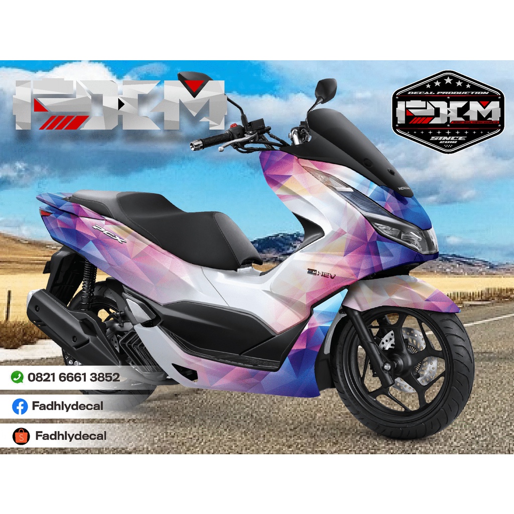 Jual Decal All New PCX 160 Elegan Putih gradien Polygon design Super ...