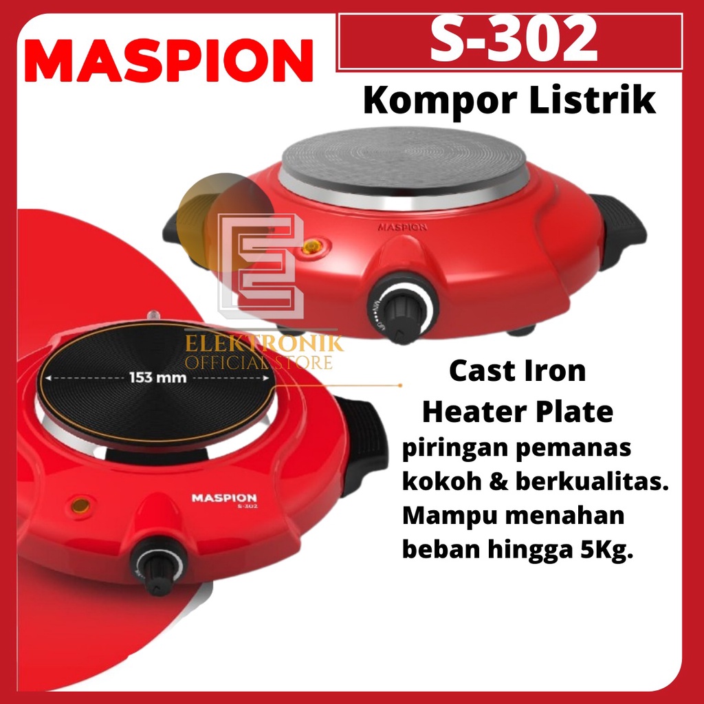 Jual KOMPOR MASPION KOMPOR LISTRIK S 3O2/S302/S 302/S-302/KOMPOR ...